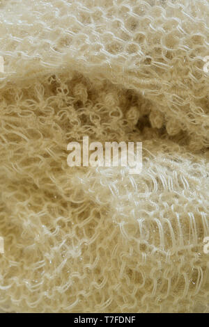 knitted soft natural wool scarf on a light yellow background Stock ...