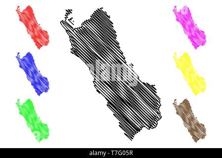 Department of Lima (Republic of Peru, Regions of Peru) map vector ...