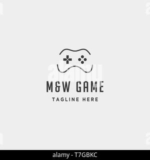 letter MW game logo design template concept controller - vector Stock ...