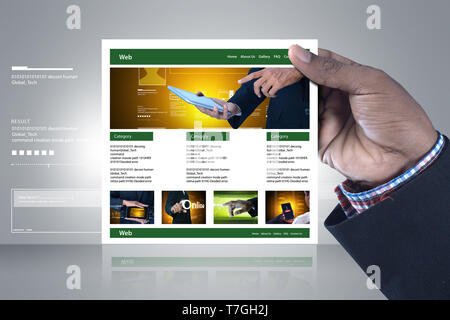 business man showing web page Stock Photo - Alamy