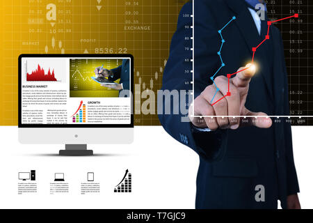 Business man makes graphical presentation Stock Photo - Alamy