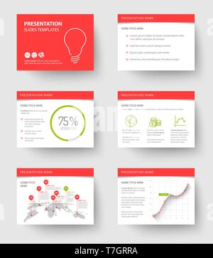 Red presentation templates for slide show background. Infographic ...