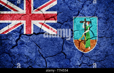 The Flag of Montserrat, a British Overseas Territory, Rippled Stock ...