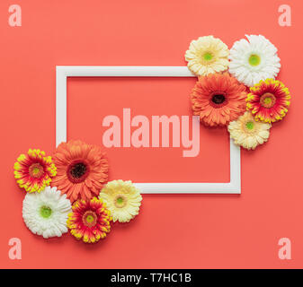 Greeting card on coral background. Selective focus. Valentines day ...