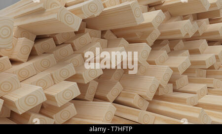 3D Render of construction timber beams and planks Stock Photo - Alamy