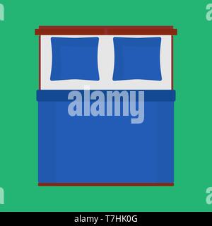 Bedroom interior top view. Vector cartoon furniture for sleeping room ...