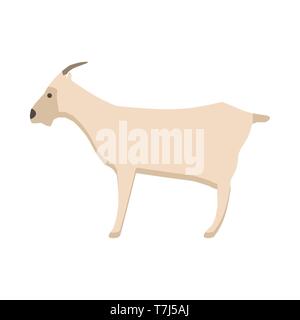 Side view goat head logo template for meat and dairy products, cartoon ...
