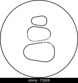 Stacked stone icon in color drawing. Spa, meditation, wellness ...