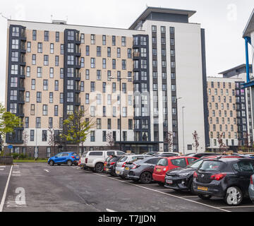 Block of flats apartments cladding removed skin replaced Stock Photo ...