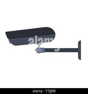 CCTV security camera. Side view. Black outline drawing Stock Vector ...