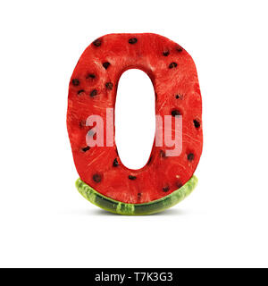 Watermelon Numbers isolated on white background (Number 7 Stock Photo ...