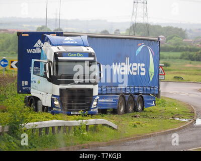 Articulated lorry wheels stuck in the mud in Scotland Stock Photo - Alamy