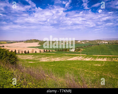 Landscape in spring. Sinuous gorgeous green hills in a cloudy day Stock ...