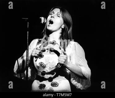 Annie Haslam of Renaissance performs on stage in Amsterdam, Netherlands ...