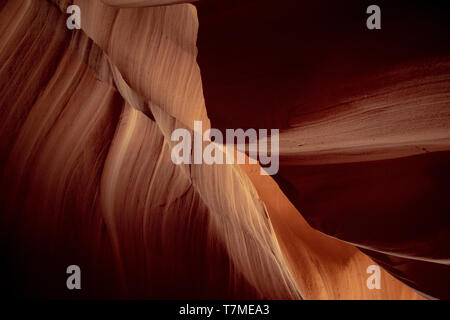 Amazing sandstone structures in the Upper Antelope Canyon Stock Photo ...
