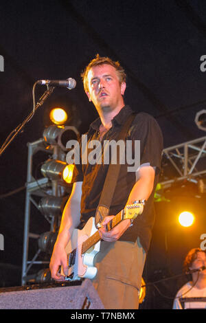Guy Garvey singer in British band Elbow performing at the Reading ...