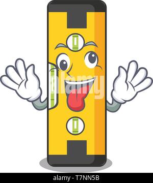 Tongue out spirit level in a cartoon bag Stock Vector Image & Art - Alamy