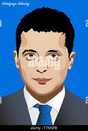 Portrait Volodymyr Zelensky president Ukraine Stock Vector Image & Art ...