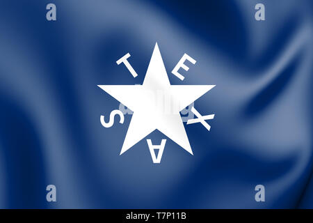 3D The Zavala Flag (Texas), USA. 3D Illustration Stock Photo - Alamy