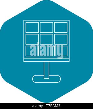 solar powered line icon, outline symbol, vector illustration, concept ...
