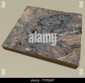 Satellite map of Yerevan. It is the capital and largest city of Armenia ...