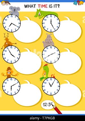 Telling time worksheet for school kids to identify the time. Game for ...