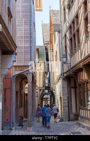 Half-timbering, house facade, alley, town architecture, townscape ...
