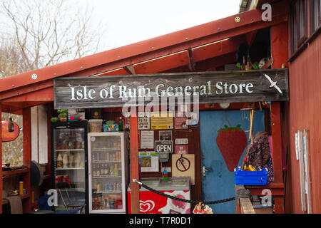 The Isle of Rum general stores Scotland Stock Photo - Alamy