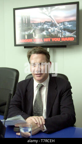 Shadow Chancellor Michael Portillo speaking at the Conservatives press ...