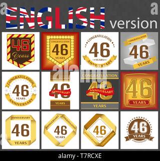 Set of number forty-six (46 years) celebration design. Anniversary ...