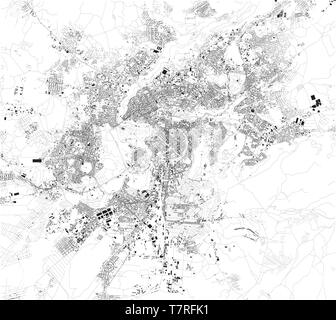 Urban city vector map of Yerevan. Vector illustration, Yerevan map ...