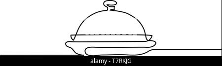 Dinner one line drawing Stock Vector Art & Illustration, Vector Image ...