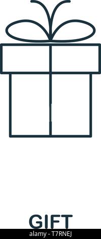 Gift icon from baby things collection. Simple line element Gift symbol ...
