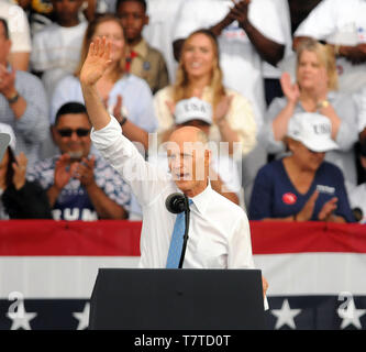 Senator Rick Scott (R-FL) speaks with visitors at the U.S. Capitol, in ...