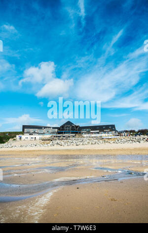 Surf shops at Fistral Beach, Newquay, Cornwall, England, Great Britain ...