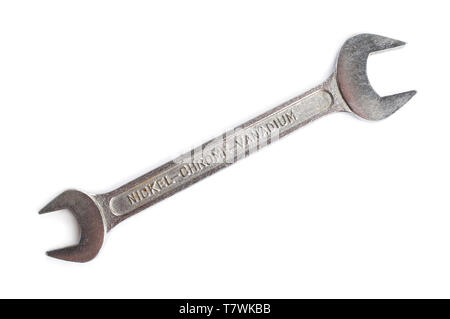 Broken wrench on white background Stock Photo - Alamy