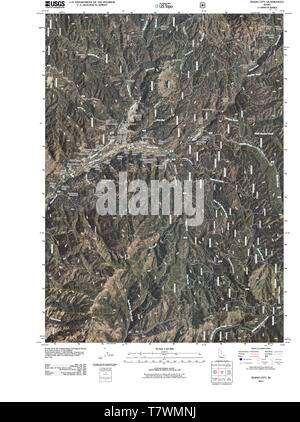 USGS TOPO Map Idaho ID Big Baldy 20110114 TM Restoration Stock Photo ...