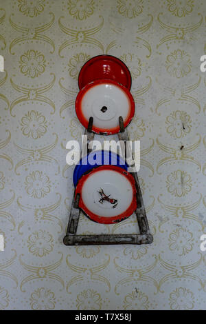 Paint pot lids Stock Photo - Alamy