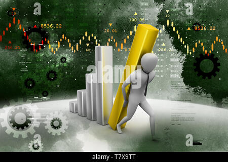 businessman carrying the big column of the diagram Stock Photo - Alamy