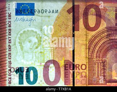 Euro banknotes with Greek Goddess Europa watermark Stock Photo - Alamy