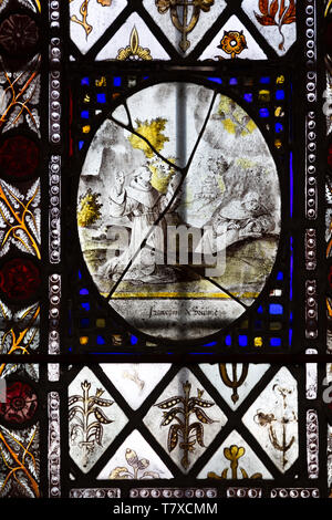 17th century Flemish stained glass window, dated 1613, Matlaske church ...