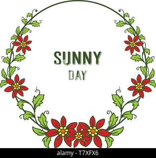 Vector illustration ornate sunny day with beautiful wreath frame hand ...