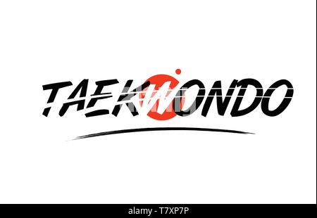 taekwondo text word on black background with red circle suitable for ...