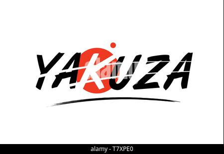 yakuza text word on black background with red circle suitable for card ...