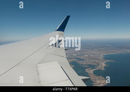 Ariel view of Boston from a plane Stock Photo - Alamy