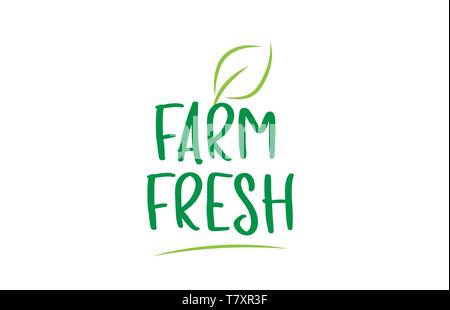 Farm Fresh hand written lettering logo, label, badge, emblem with ...