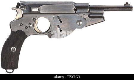 Bergmann mod. 1896 no. 3,in its case,cal. 6.5 mm Bergmann,no. 2526 ...