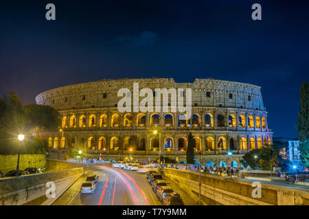 The Coliseum, a grand amphitheater in Rome, Italy, is a symbol of Roman ...