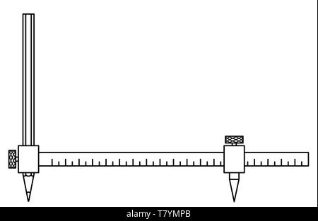 Illustration of the sliding compass with pencil and ruler Stock Vector ...