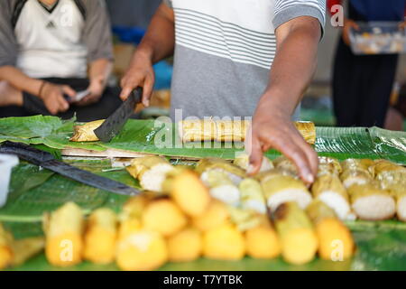 Lemang Bamboo a traditional Asian Foods made of glutinous rice, coconut ...